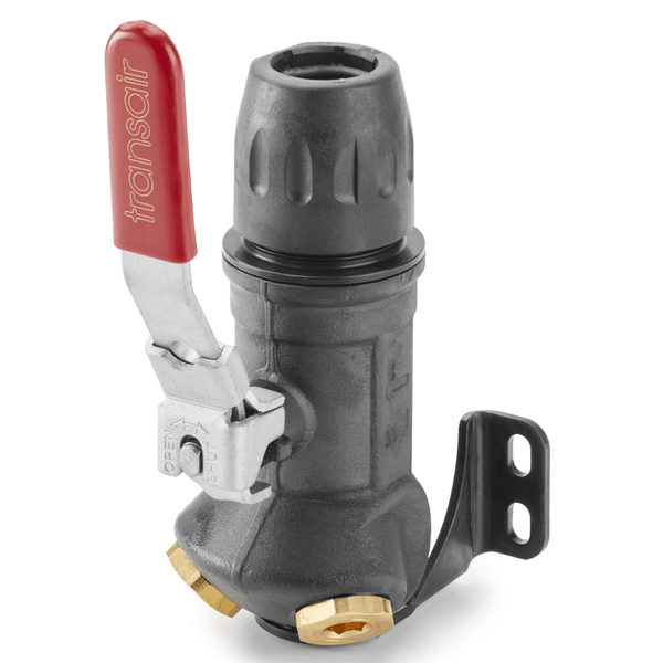 1/2" (16.5mm) 2 Port 45° Wall Bracket with ball valve w/ 1/2" Female N ...
