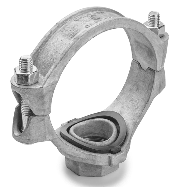6" (168mm) Saddle Reducing Bracket w/ 1-1/2" Female Threaded NPT Drop ...